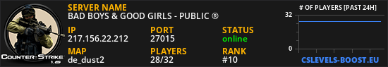 BAD BOYS & GOOD GIRLS - PUBLIC ® | Counter-Strike 1.6 | GameTracker